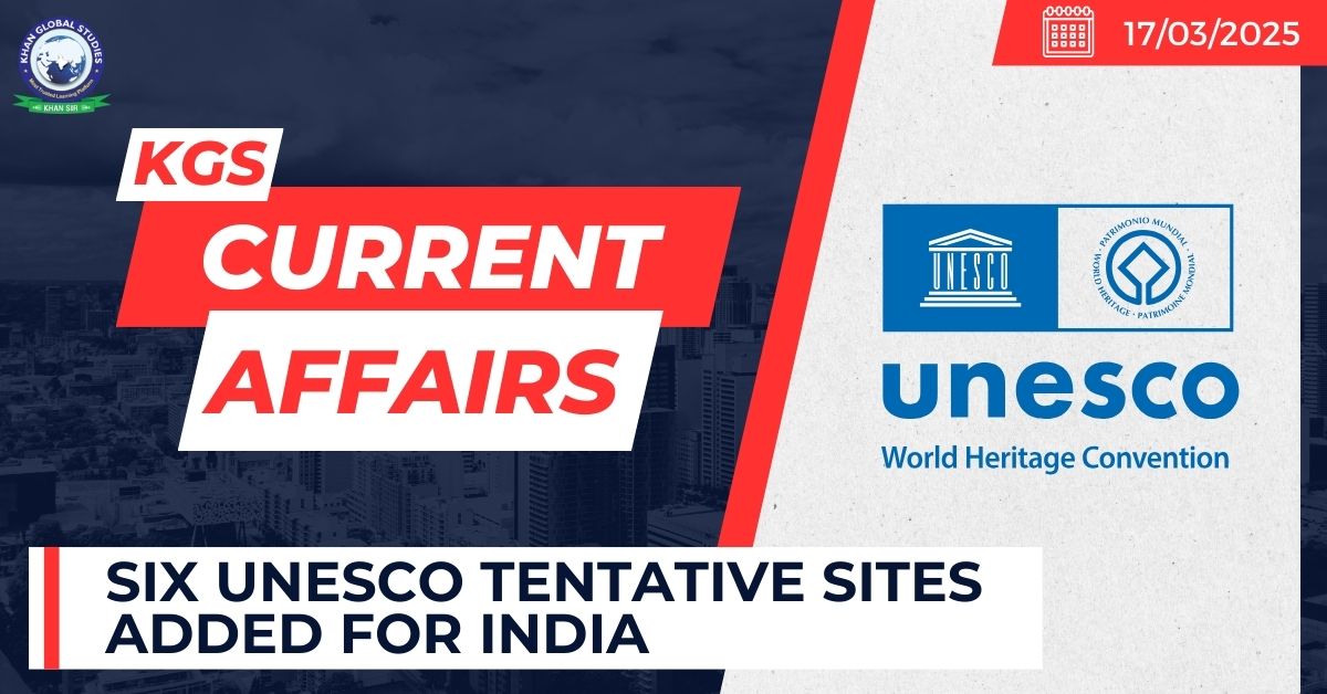 Six UNESCO tentative sites added for India - UPSC Current Affairs 2025